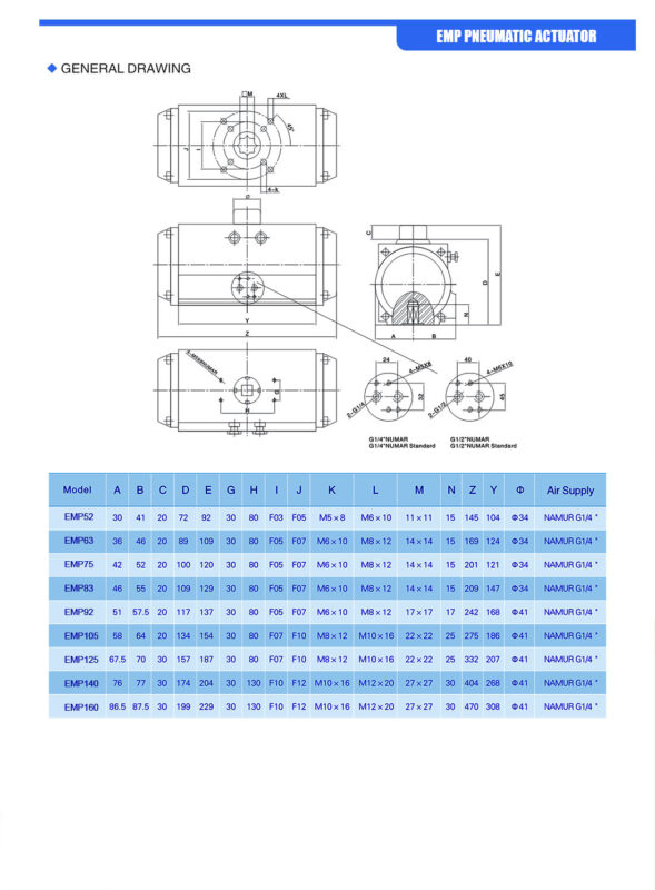 Pneumatic rotary actuator - EM-FLOW